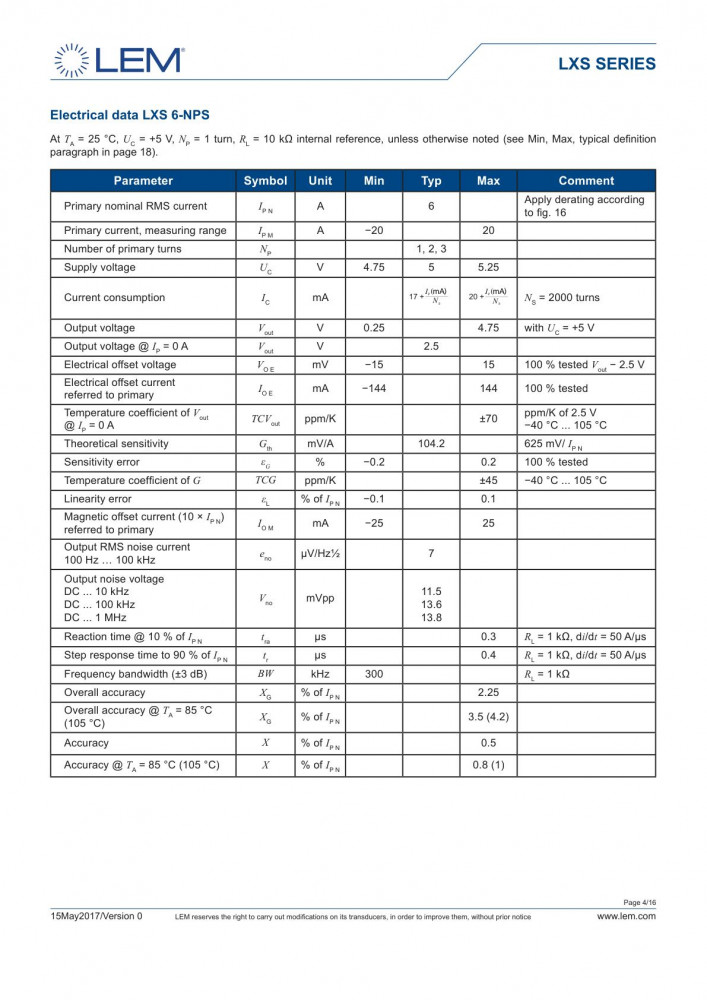 LXS 6-NPS datasheet page 4