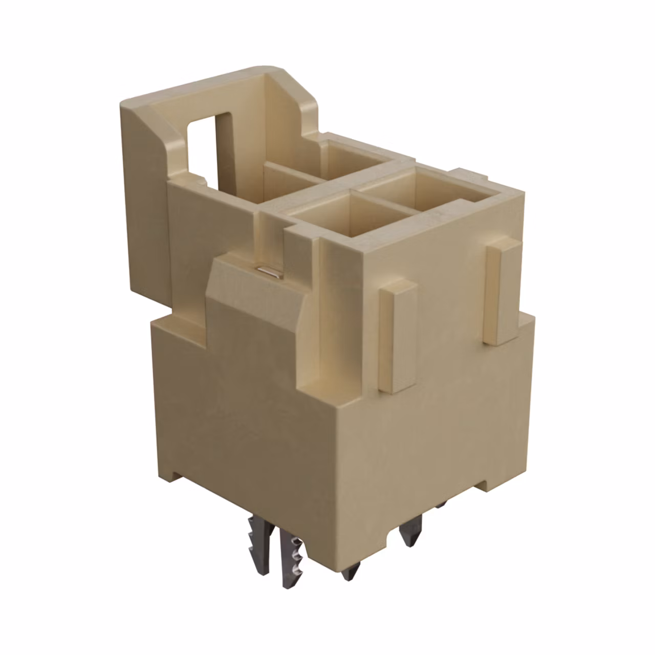 Ultra-Fit Vertical Header, 3.50mm Pitch, Dual Row, 4 Circuits, with Solder Clips, 0.76µm Gold (Au) Plating, Natural, Glow-Wire Capable, Tray for sale
