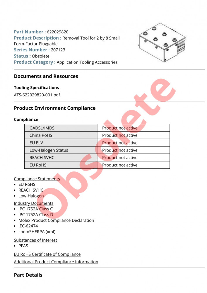 Tooling document preview, page 1