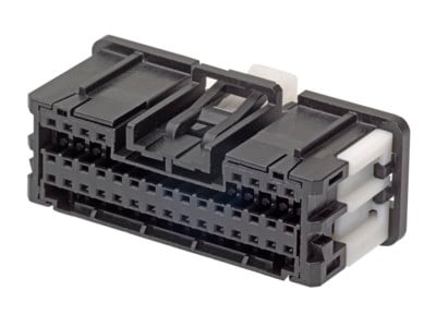 Mini50 Unsealed Receptacle, UL 94 HB, 3 Rows, with CPA, 38 Circuits, Polarization Option B, Gray