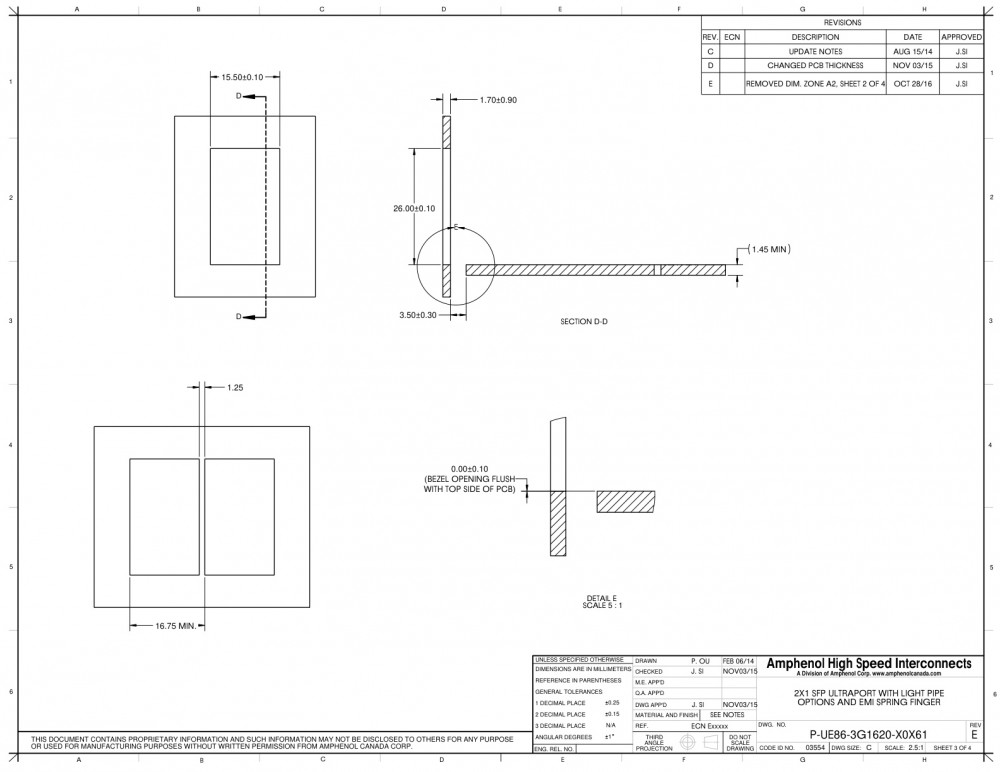 Amphenol UE86-3G1620 drawing page 3