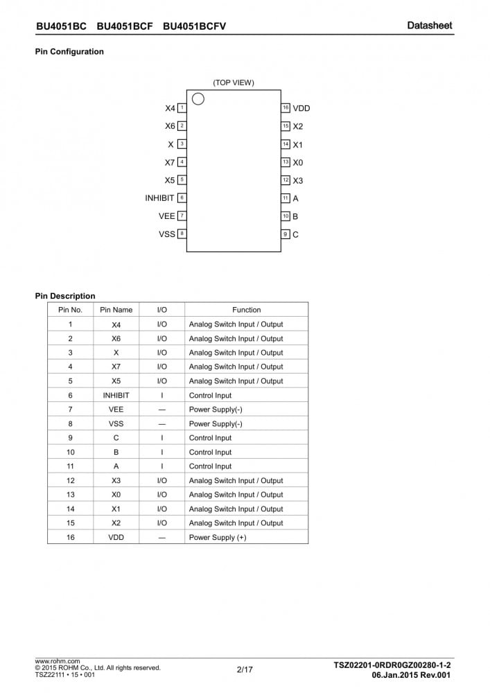 BU4051BCF-E2 datasheet page 2