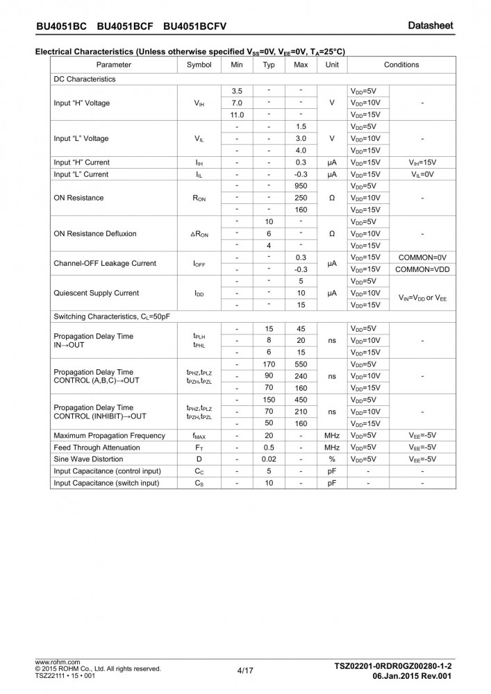 BU4051BCF-E2 datasheet page 4