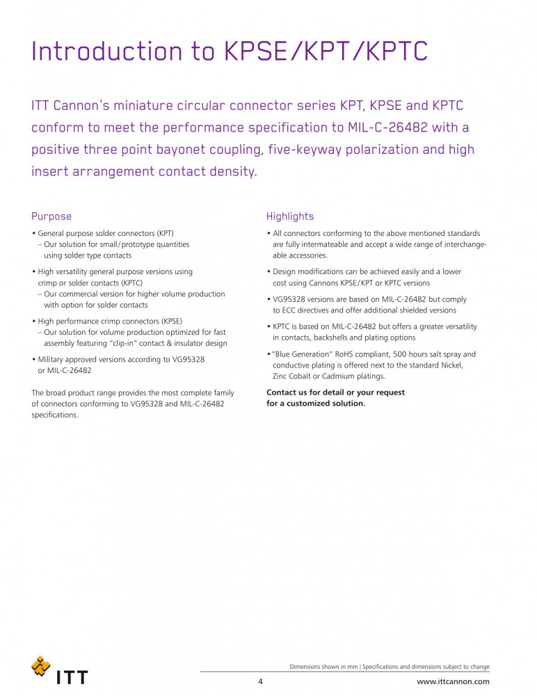 ITT Cannon catalogue page 4