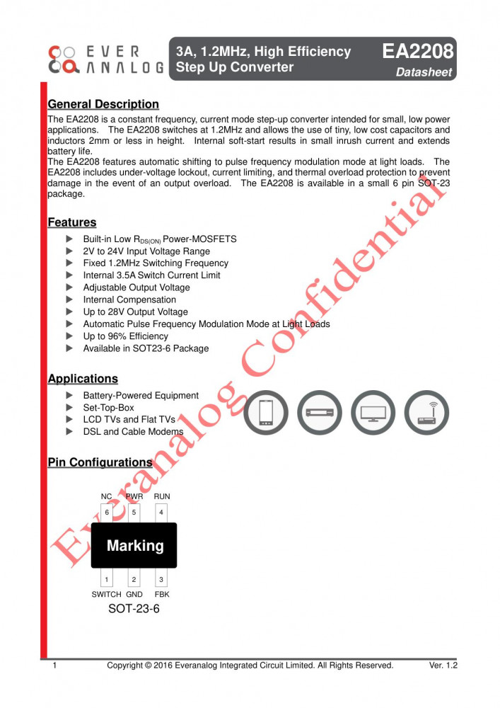 EA2208T6R datasheet page 1