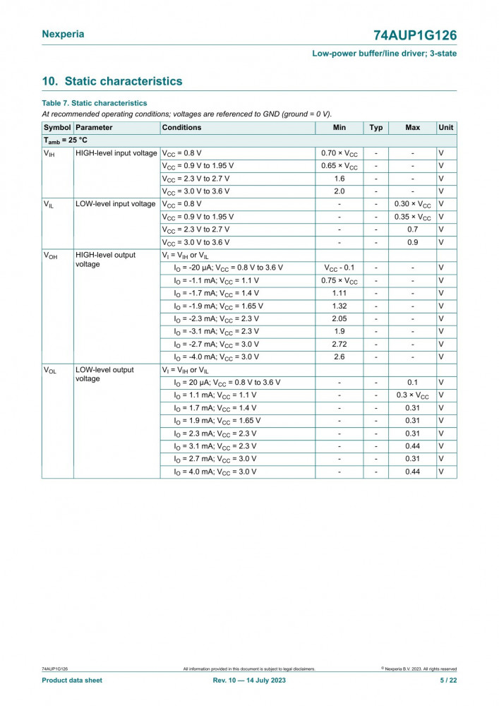 74AUP1G126GW,125 datasheet page 5