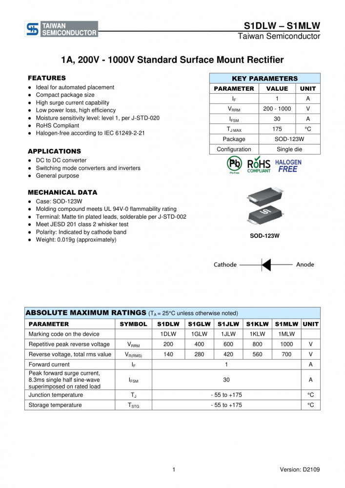 S1KLW technical document page 1