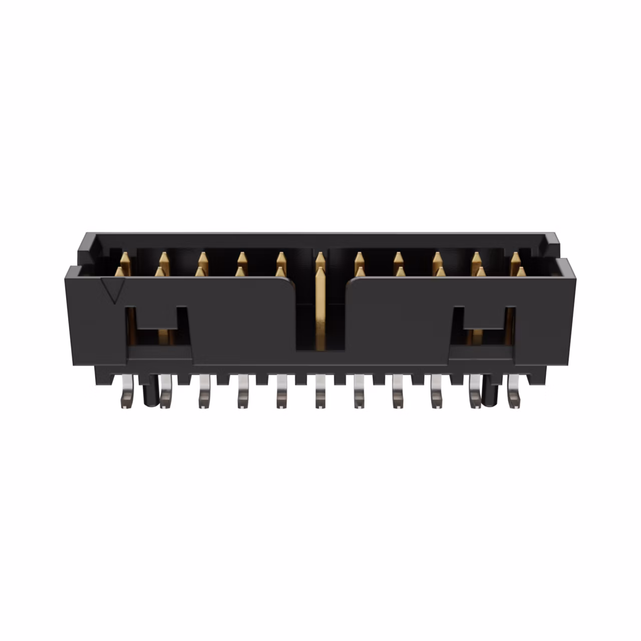 2.00mm Pitch, Milli-Grid PCB Header, Dual Row, Vertical, Surface Mount, Shrouded, 22 Circuits, 0.38µm Gold (Au) Plating, Dual Side Slots, Dual Friction Locks, Center Polarization, with Pegs, Tape and Reel for sale