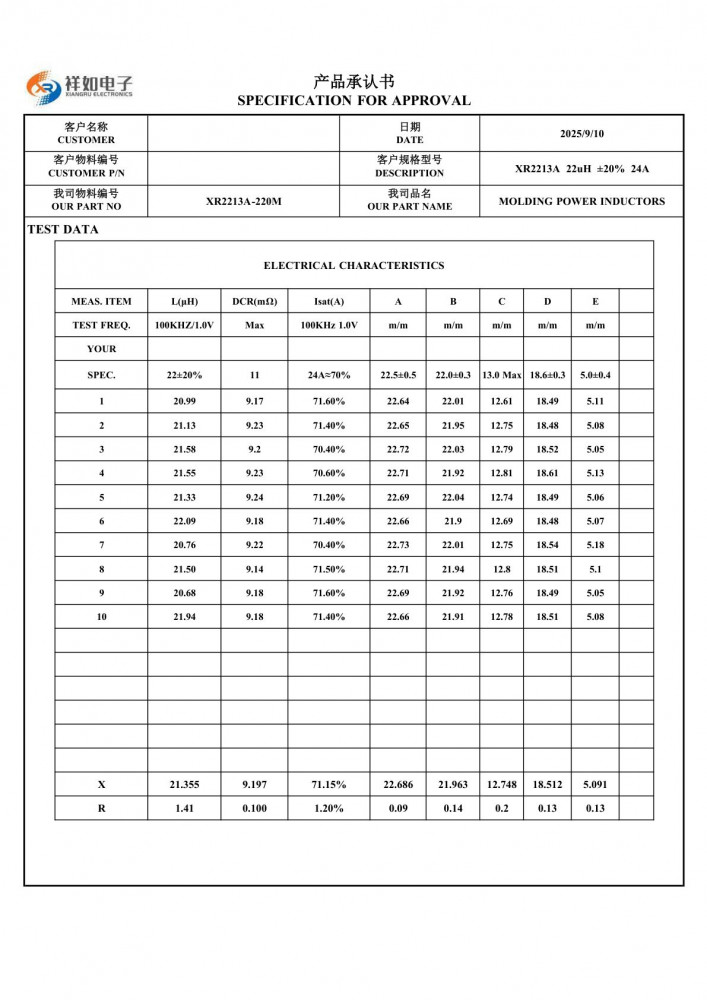 XR2213A-220M specification page 4
