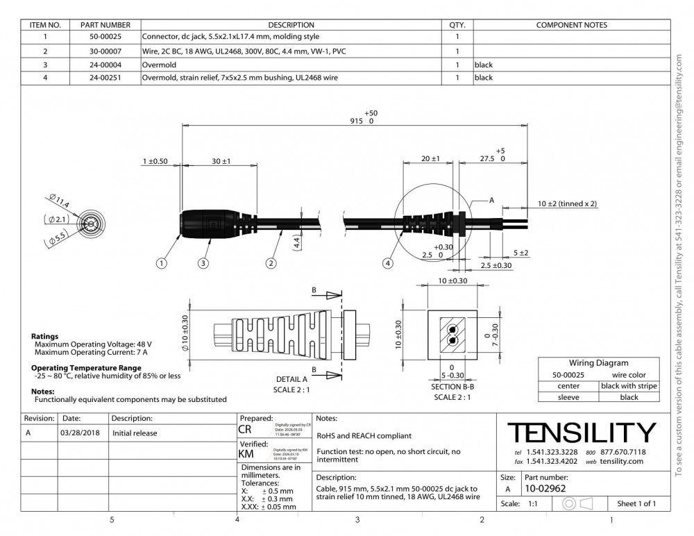 Tensility International 10-02962 product drawing
