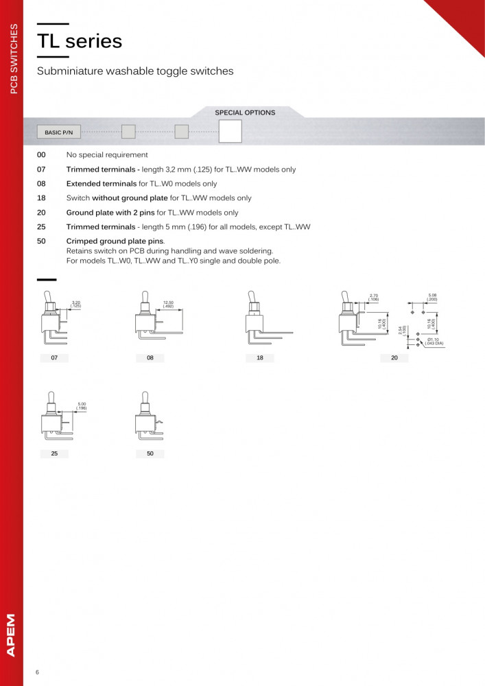 APEM TL series datasheet page 6