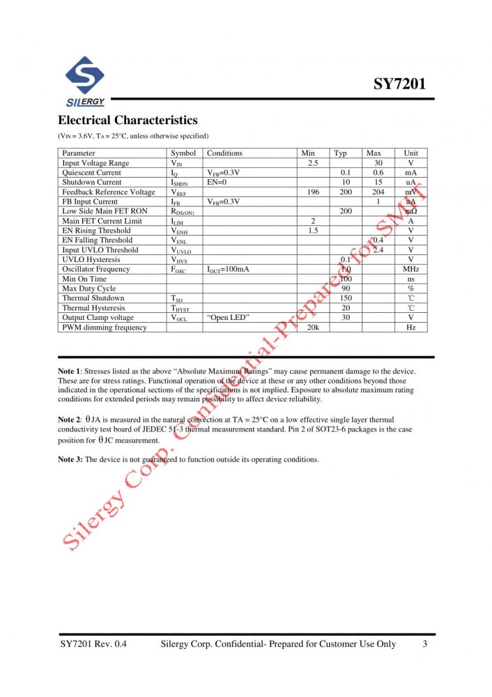 SY7201ABC datasheet page 3