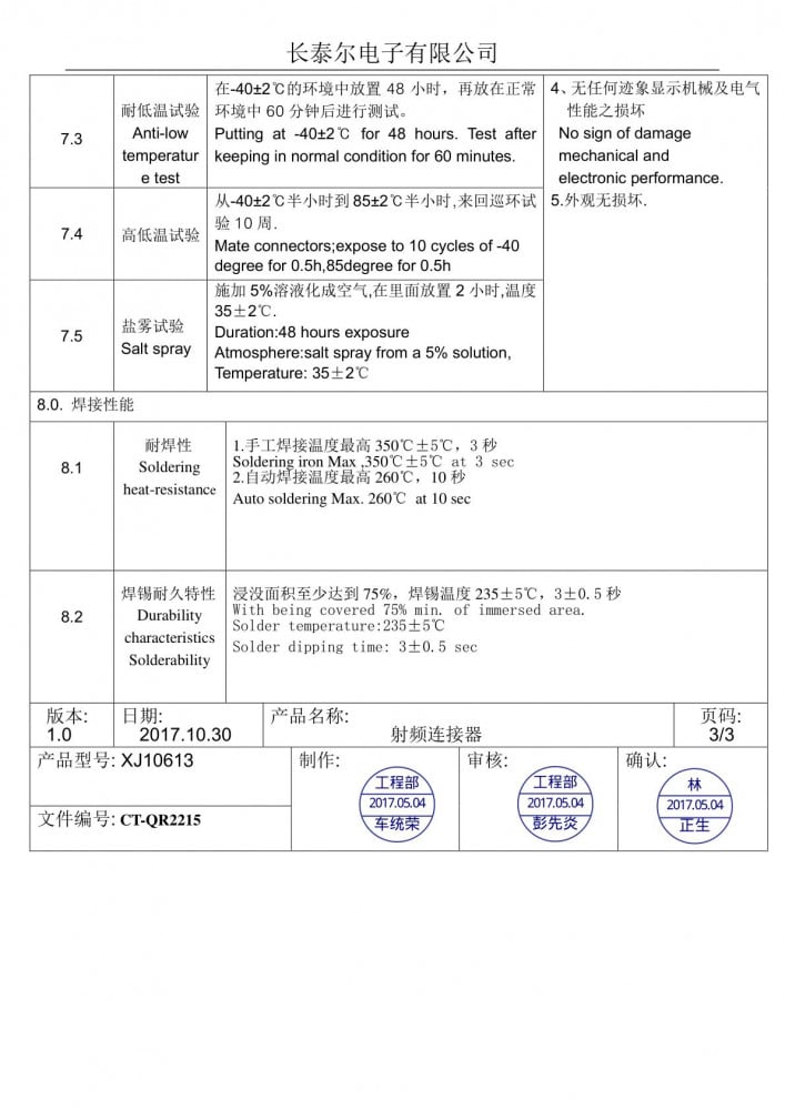 CTR XJ10613 specification page 3