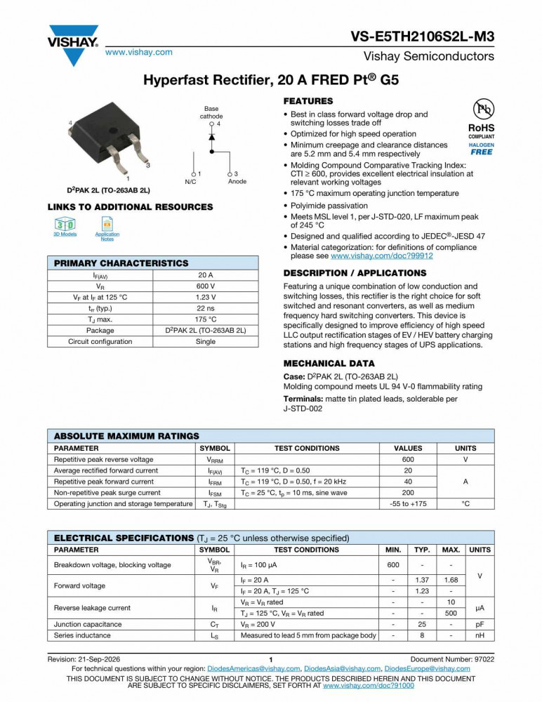 VS-E5TH2106S2L-M3 datasheet page 1