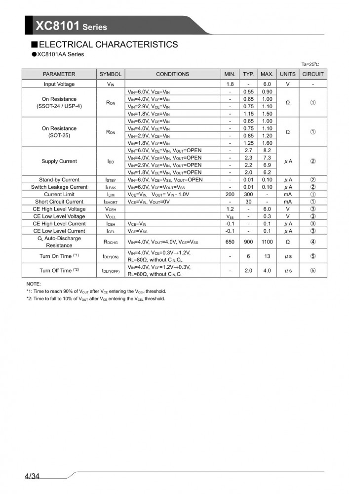 XC8101AA01MR-G datasheet page 4