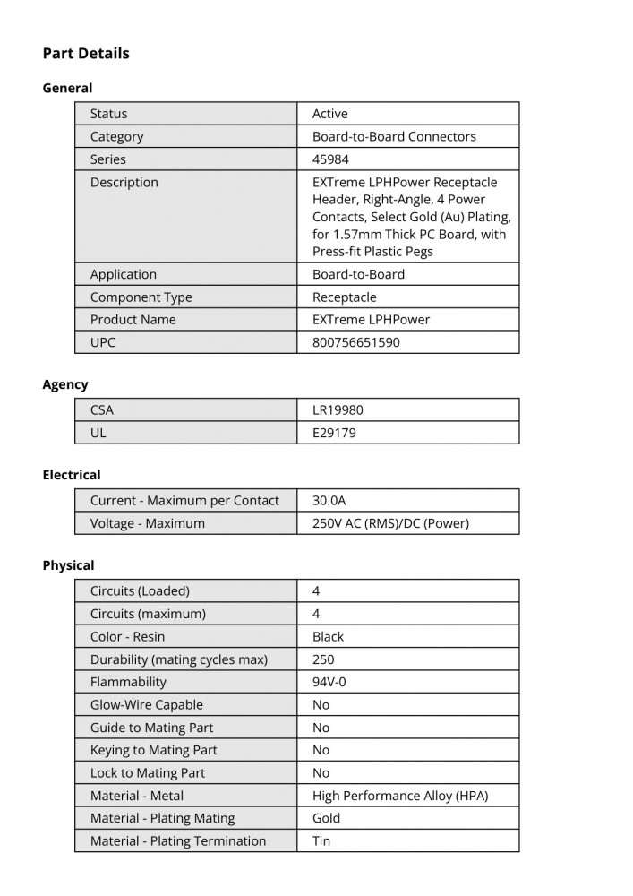 Technical document image 2 for MOLEX 459844933