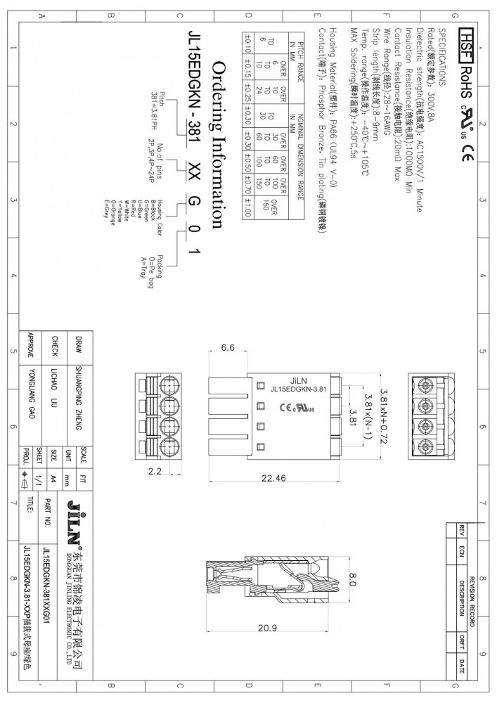 JILN JL15EDGKN-38105G01 technical document preview