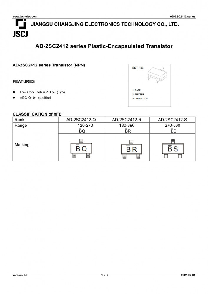 AD-2SC2412-R datasheet page 1