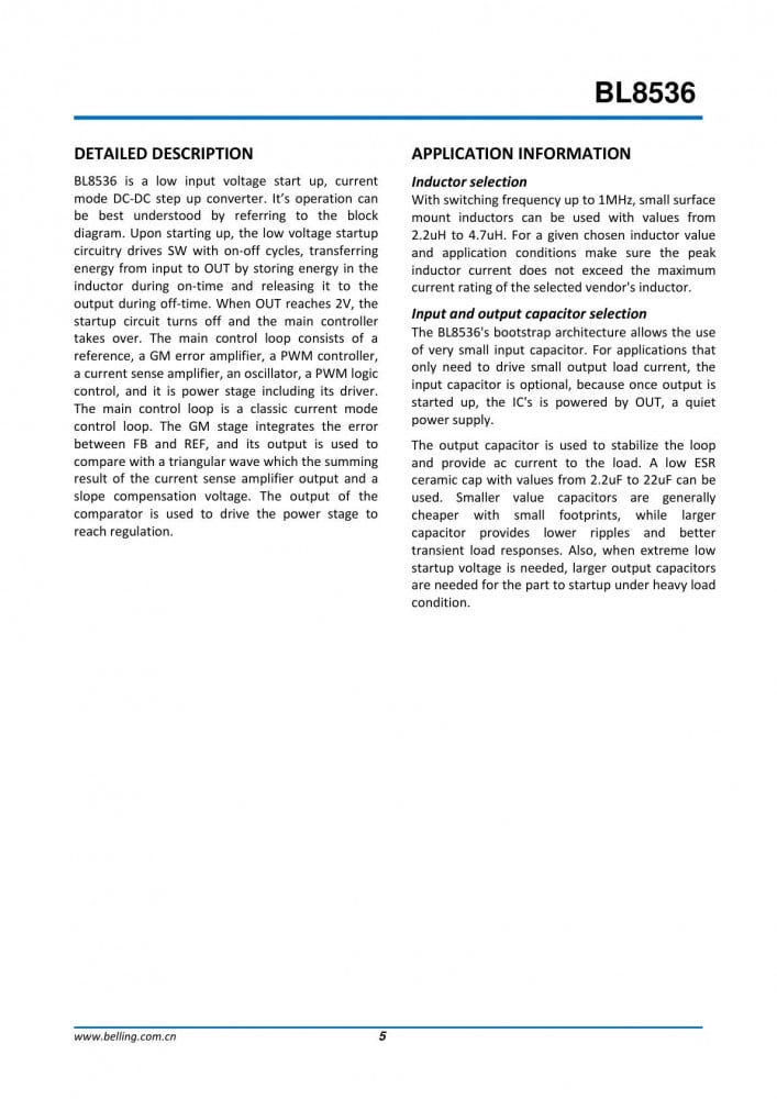 BL8536 datasheet page 5
