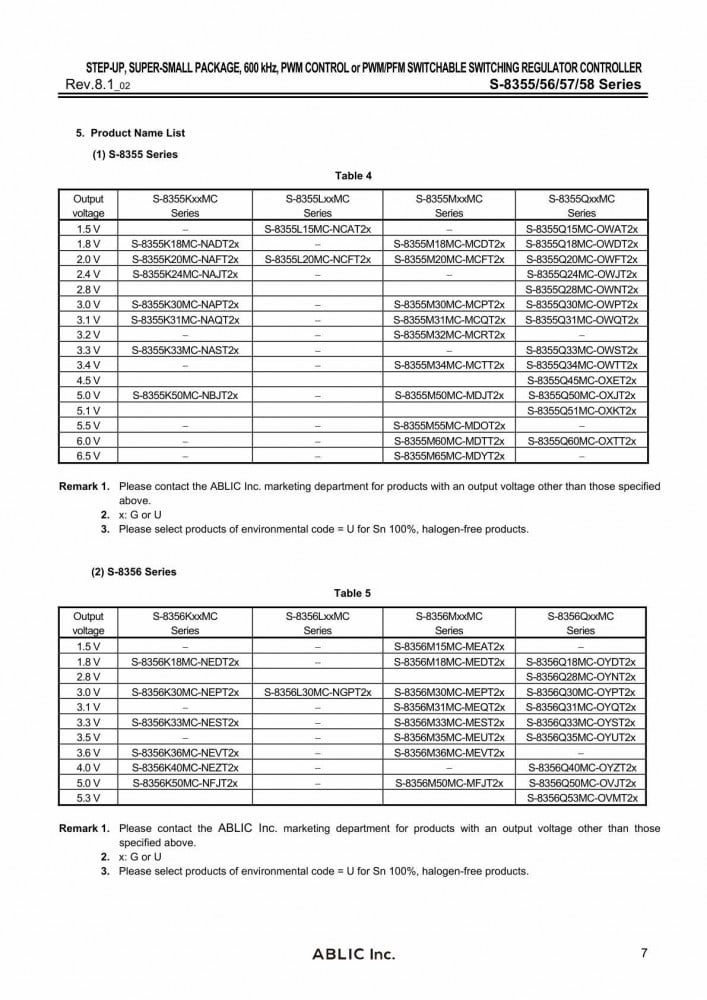 ABLIC S-8358 datasheet page 7