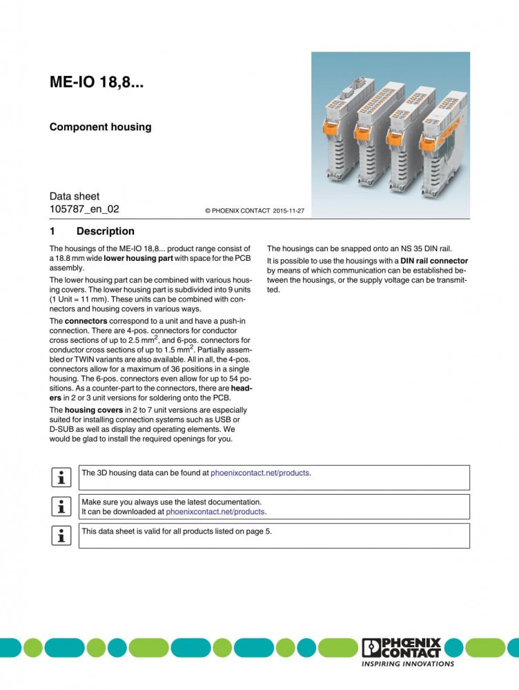 Phoenix Contact technical document page 1