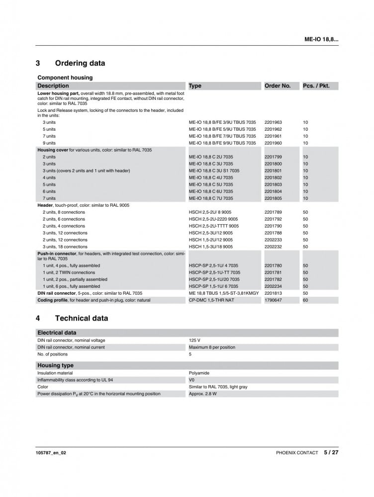 Phoenix Contact technical document page 5