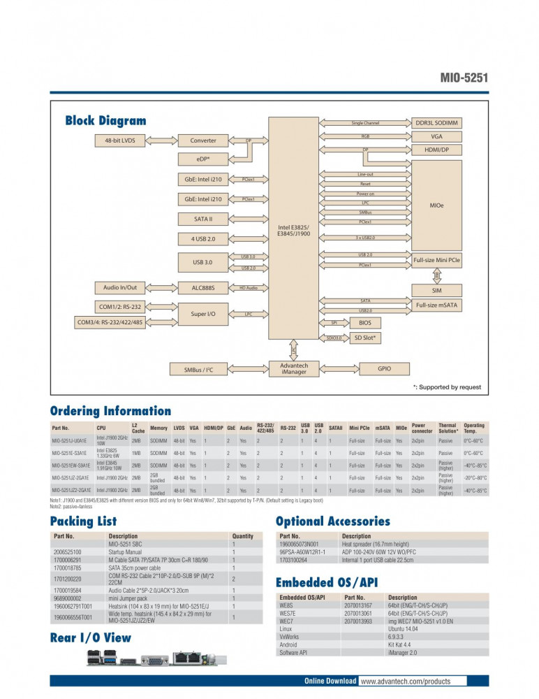 ADVANTECH MIO-5251E-S3A1E datasheet visual page 2