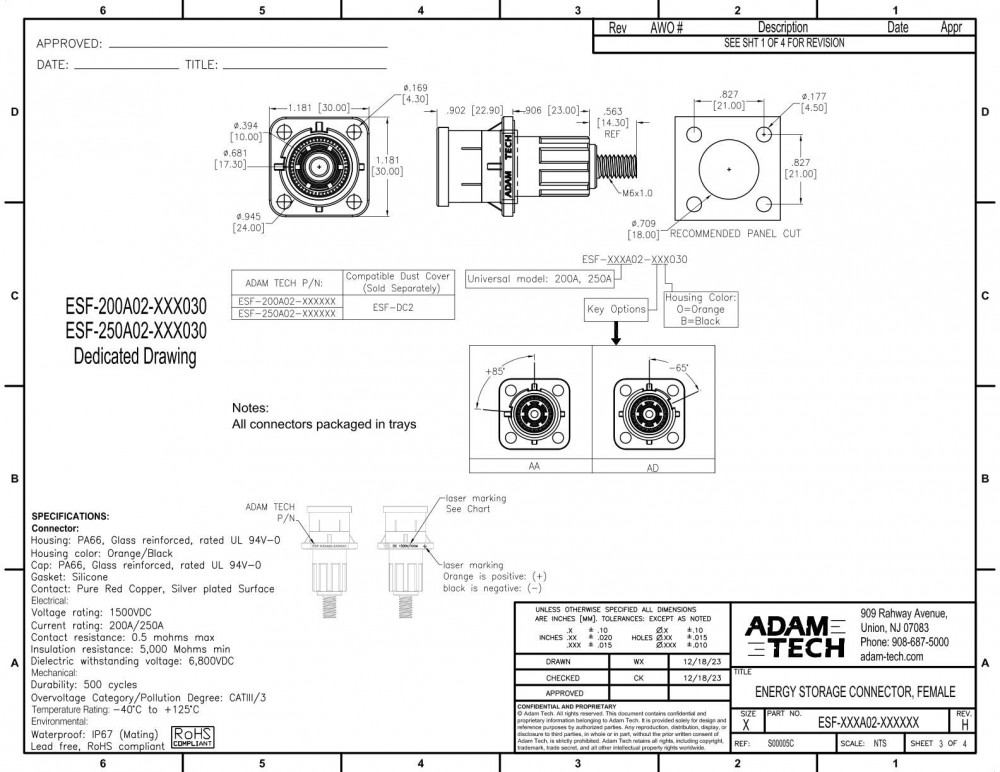 ADAM TECH ESF energy storage connector drawing, page 3