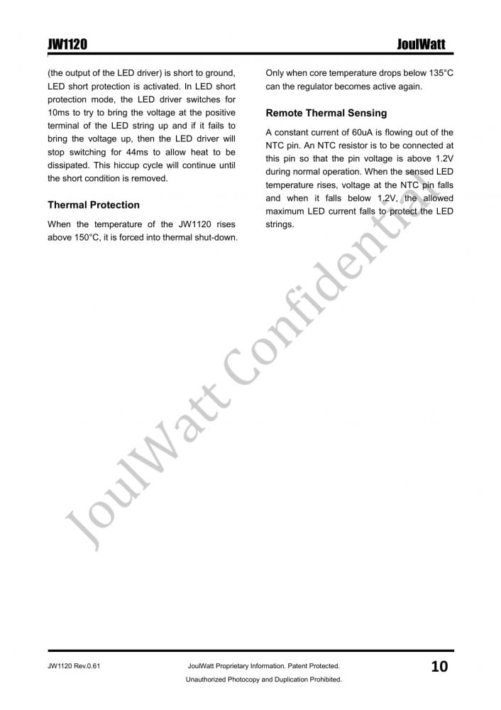 JW1120 datasheet page 10