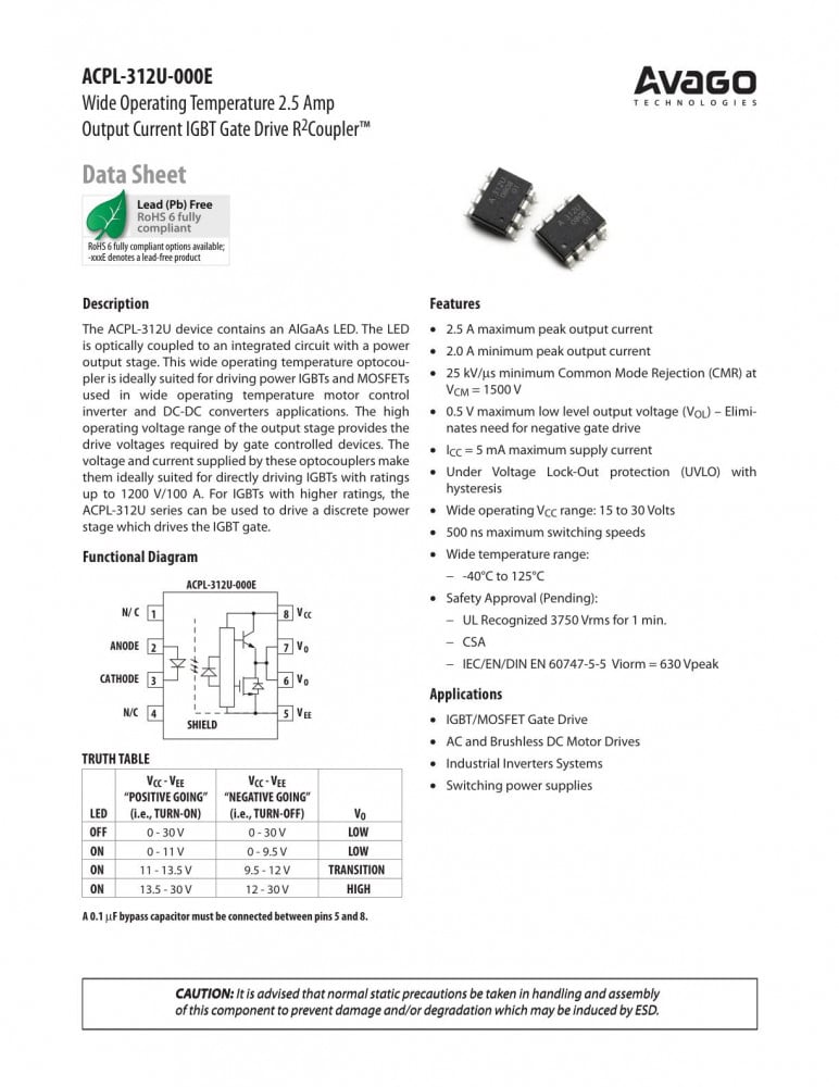 ACPL-312U-300E datasheet page 1