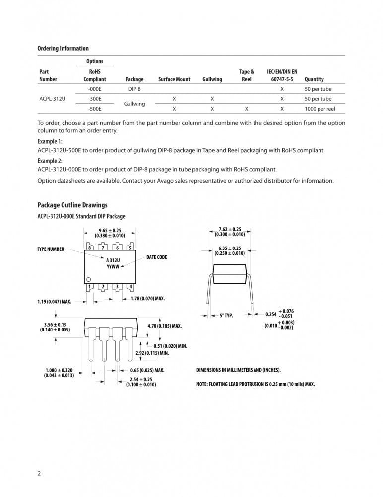 ACPL-312U-300E datasheet page 2