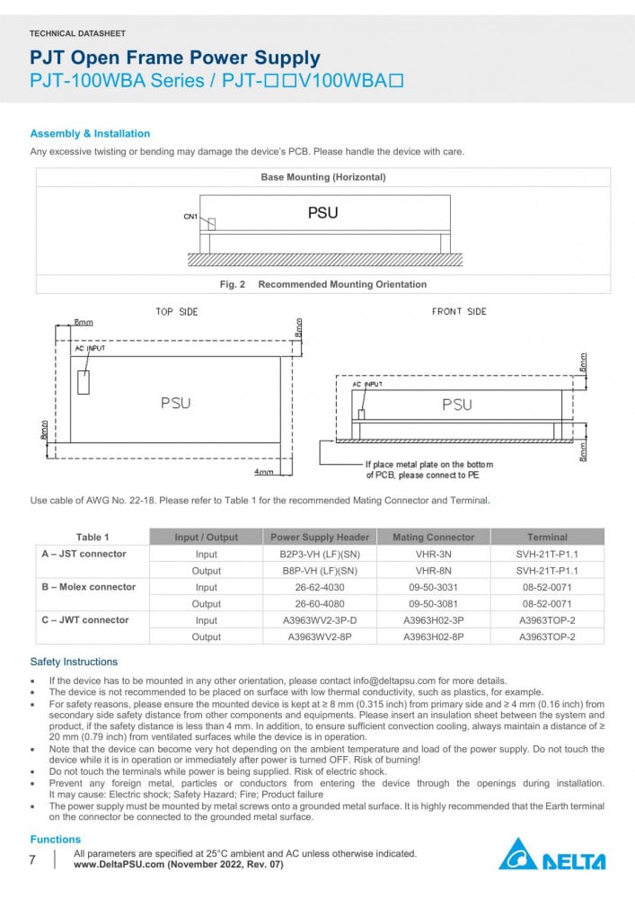PJT-18V100WBAA datasheet page 7