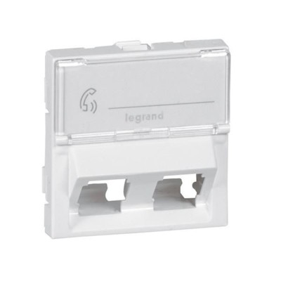 Adaptor for RJ 45 -Mosaic -for 2 Keystone connectors -inclined 45° -2 mod -white for sale