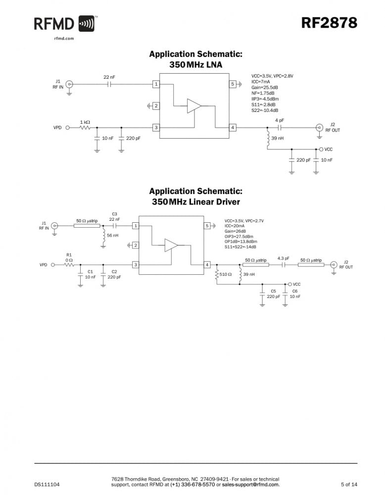 RF2878TR7 datasheet page 5