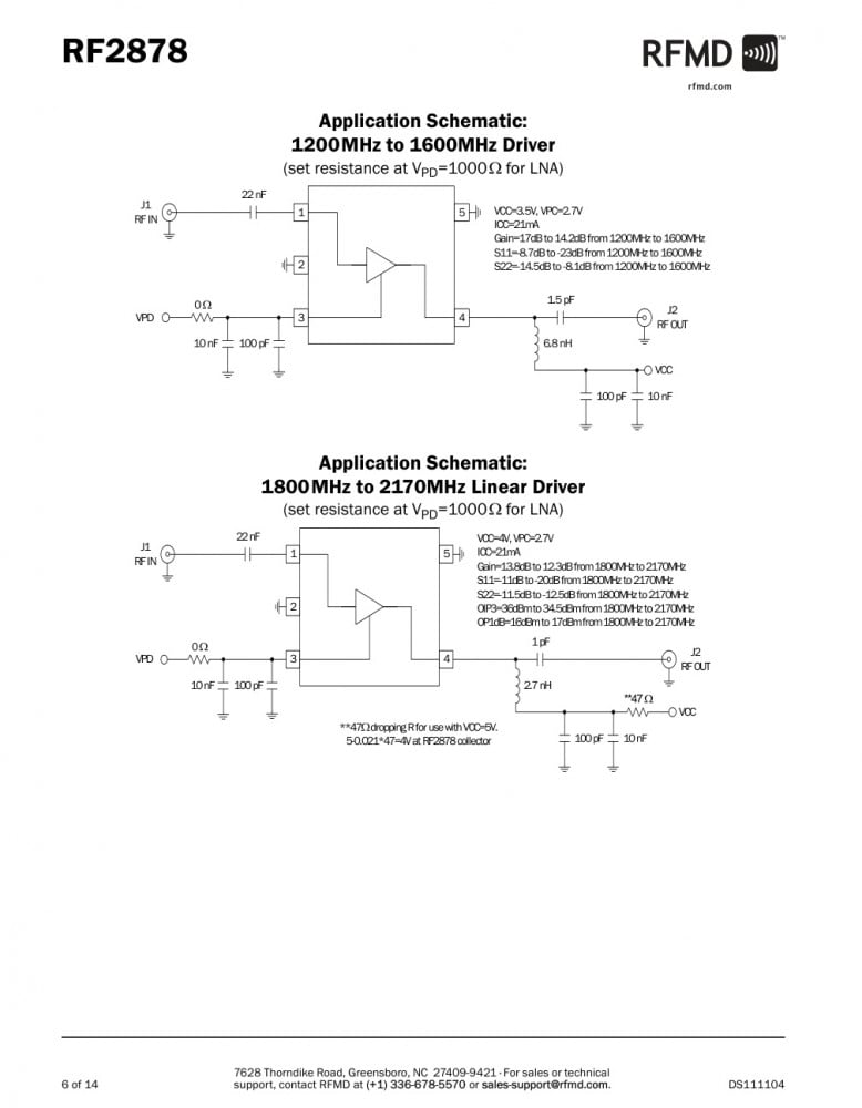 RF2878TR7 datasheet page 6