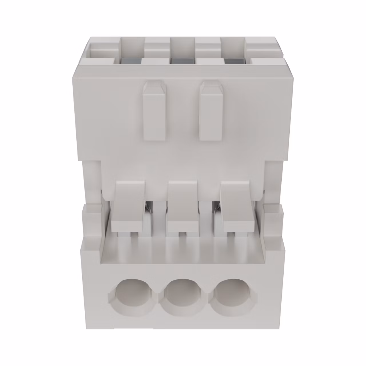 Appli-Mate RAST 2.5 IDT Housing, 2.50mm Pitch, Female, 3 Circuits, Beaded Terminal, Position Keys A & D Removed, 1 Open and 1 Slotted Endwall, Green Color Stripe for sale