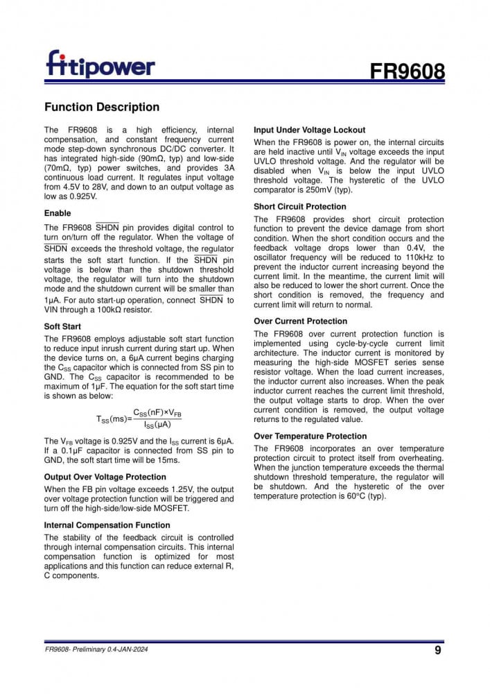 FR9608SP datasheet page 9