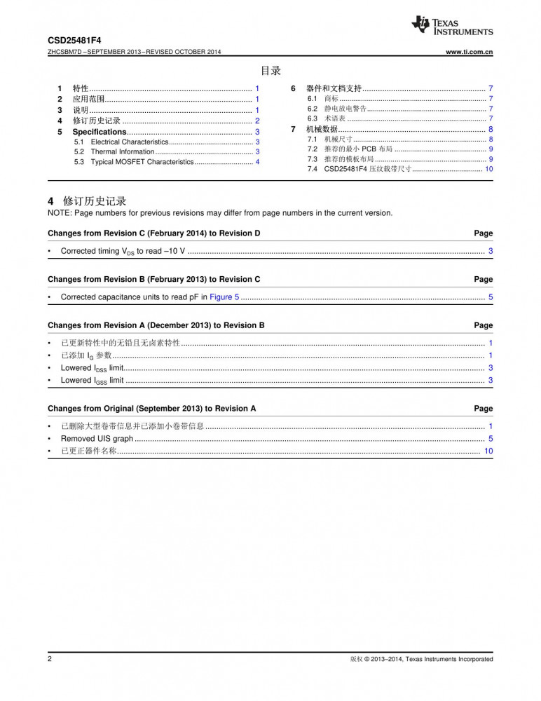 CSD25481F4 datasheet page 2