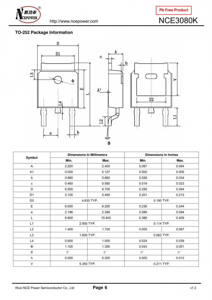 NCE3080K datasheet page 6
