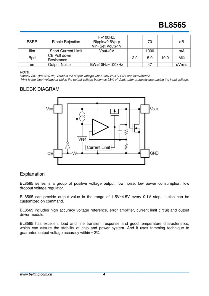 BL8565 datasheet page 4