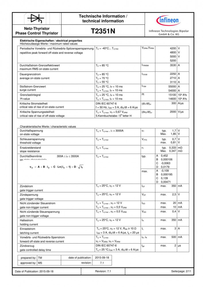 T2351N technical document page 2