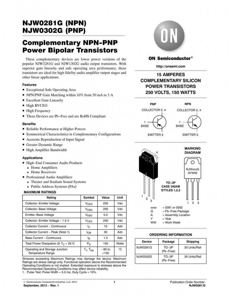 NJW0302G datasheet page 1