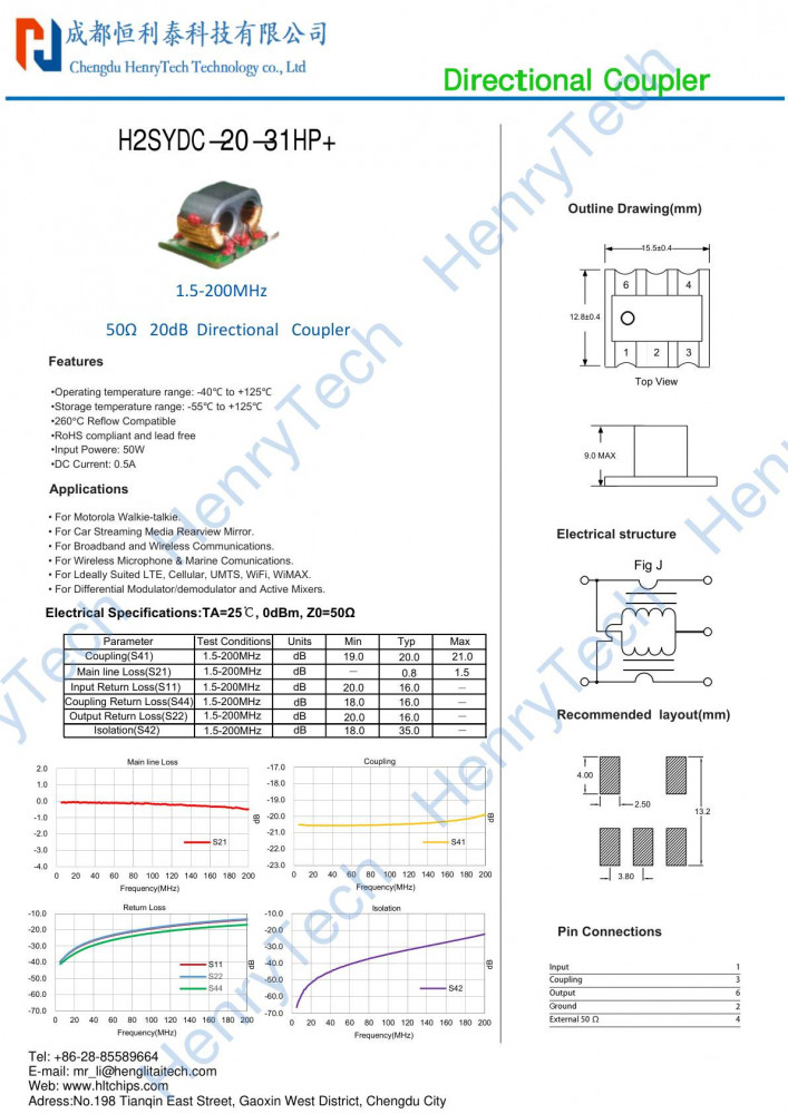 H2SYDC-20-31HP+ technical document page