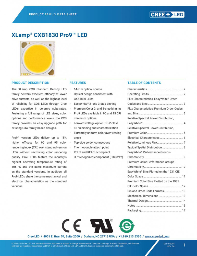 CXB1830 Pro9 technical document page 1