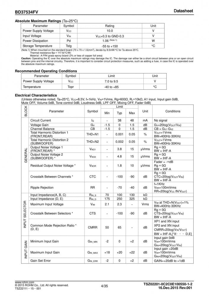 BD37534FV-E2 datasheet page 4