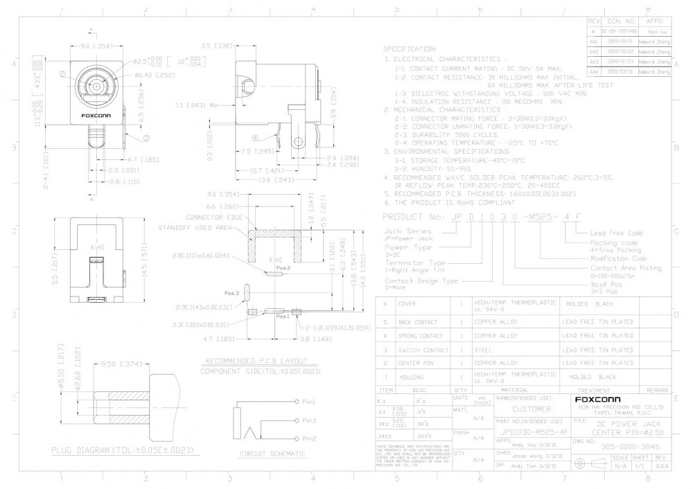 FOXCONN JPD1030-M525-4F technical document preview