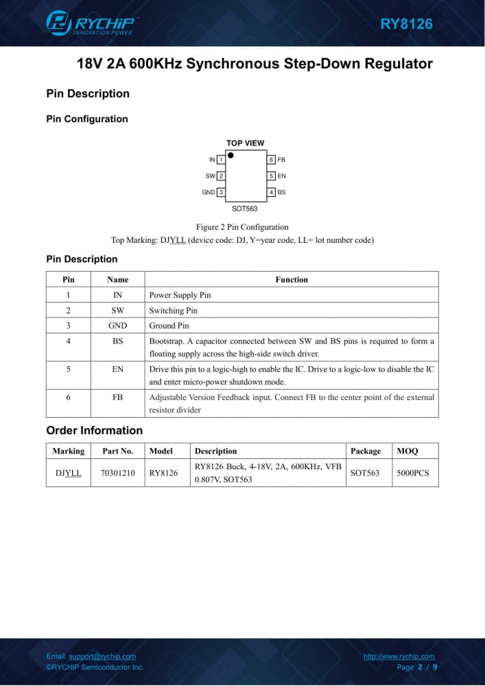 RY8126 datasheet page 2