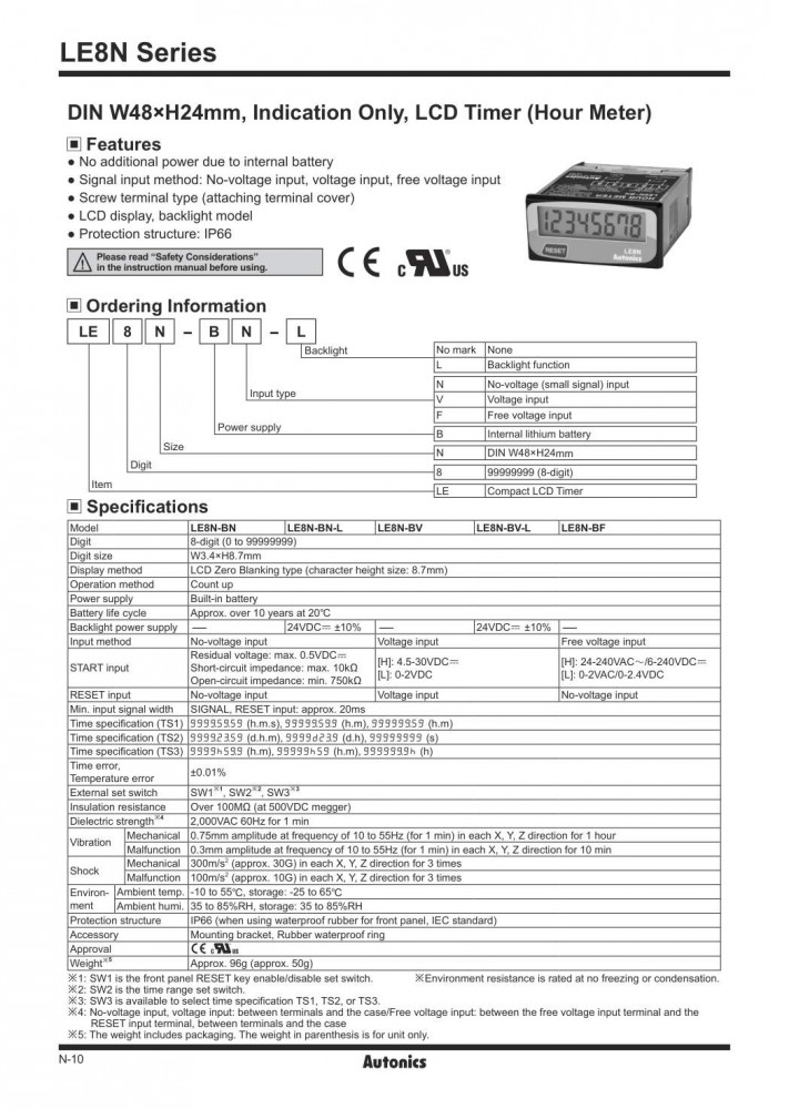 LE8N Series documentation page 1