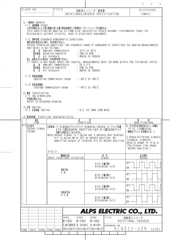 EC11J152540Z specification page 1
