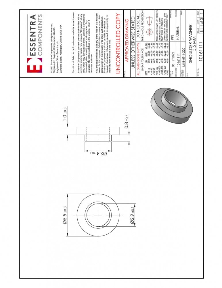 Essentra MNI-HT-4-220 technical drawing page 1